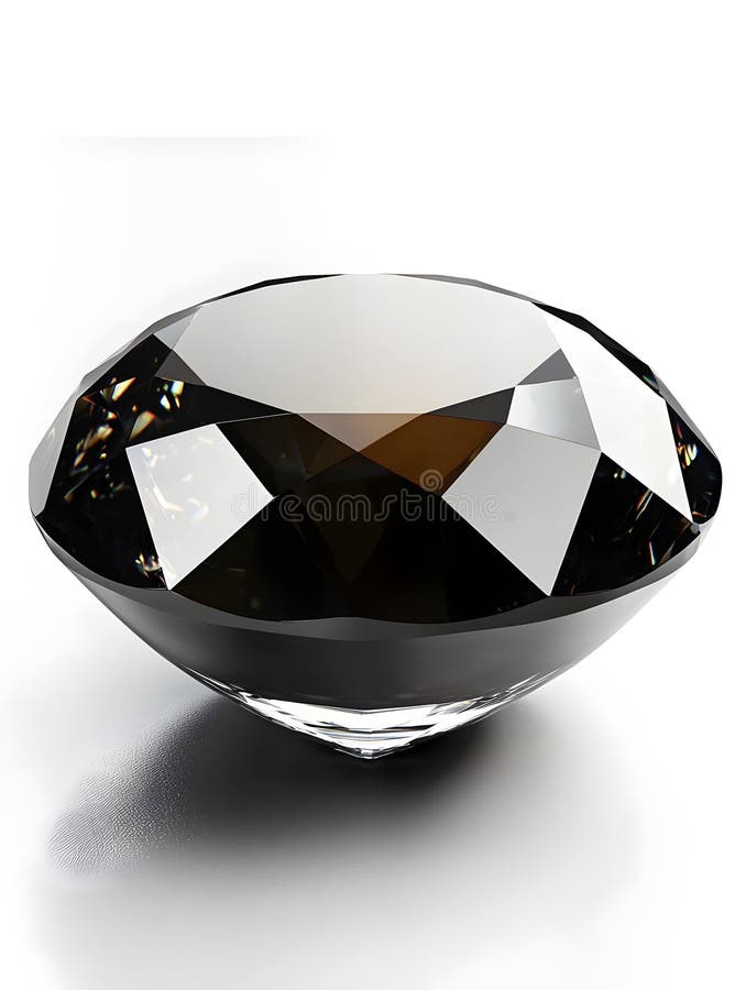 Elegant Black Diamond Gemstone on Display Stock Image - Image of ...