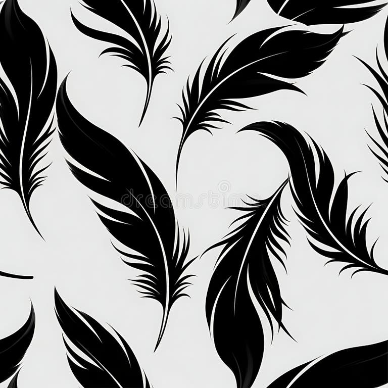 Stylized Black Feathers Stock Illustrations – 9,538 Stylized Black ...