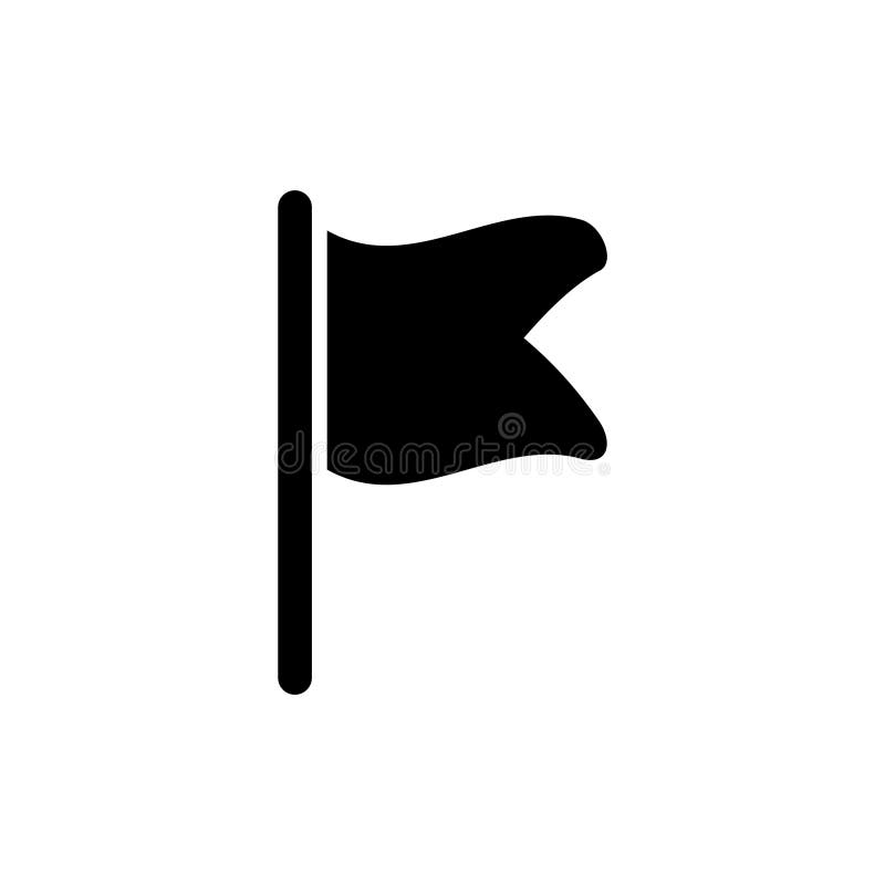 Elegant Black Flag Icon Displayed in a Simple and Minimalistic Design ...