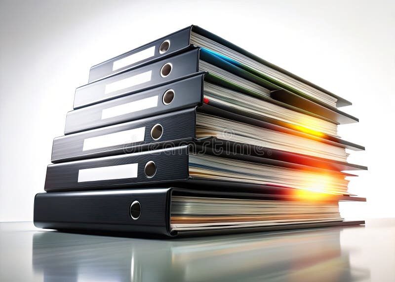 Elegant Black Folders on a Pristine White Background a Long Exposure ...