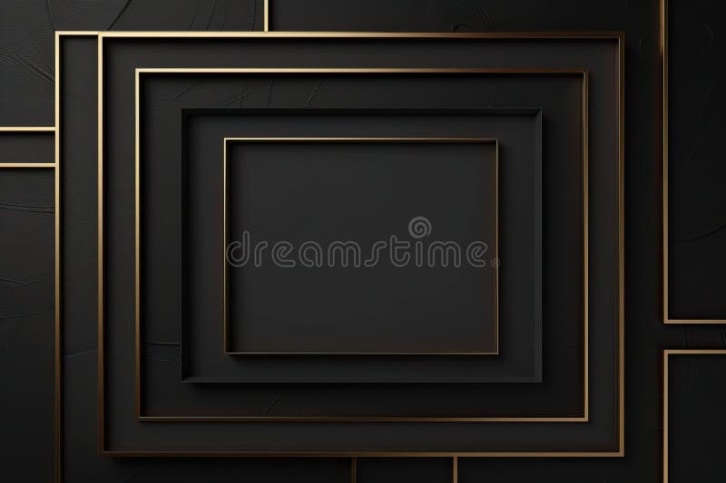 Elegant Black and Gold Geometric Frame Design with Luxurious Texture ...