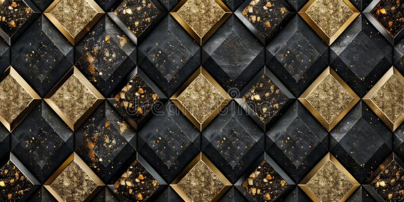 Elegant Black and Gold Geometric Pattern with Luxurious Textured Design ...