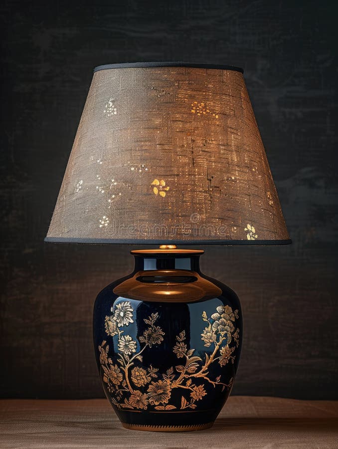 Elegant Black and Gold Modern Lamp with Unique Design Stock ...