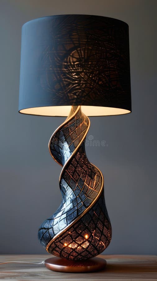 Elegant Black and Gold Modern Lamp with Unique Design Stock ...