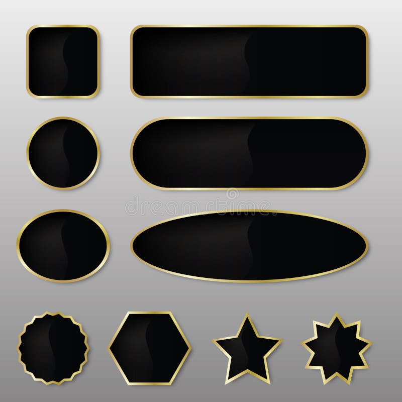 Gold Luxury Basic Web Icons V2 Stock Vector - Illustration of magnifier ...