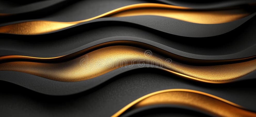 Elegant Black and Gold Wave Patterns Showcasing Modern Design and ...