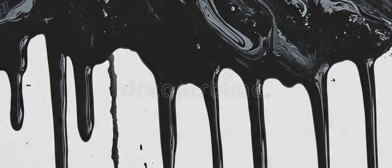 Elegant Black Ink Texture with Dripping Patterns on a Clean White ...
