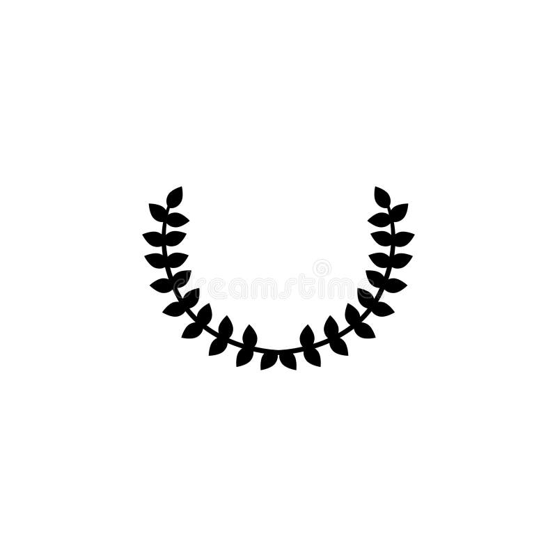 Elegant Black Laurel Wreath Vector Icon Symbolizing Victory and Honor ...