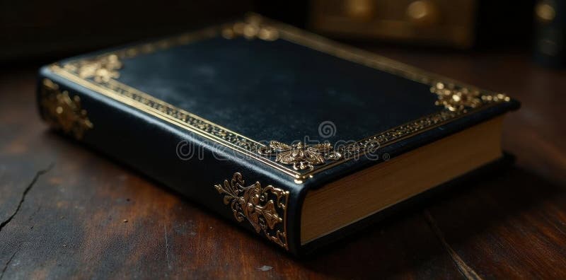 Elegant Black Leather Journal; Ornate Gilded Edges, Journal, Edge Stock ...