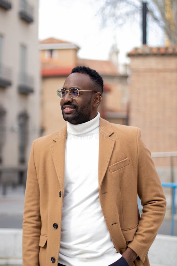 Elegant Black Man Looking Aside and Posing Stock Image - Image of ...