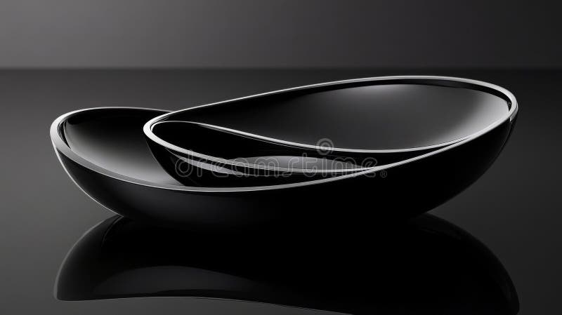 Elegant Black Nested Bowls Modern Design Stock Illustration ...