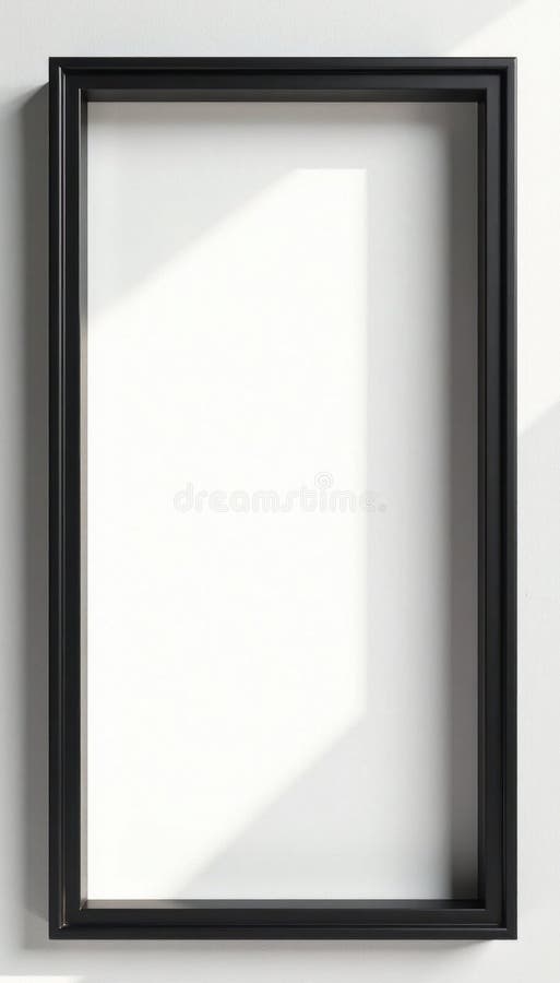Elegant Black Rectangular Frame Against Bright White Backdrop , Border ...