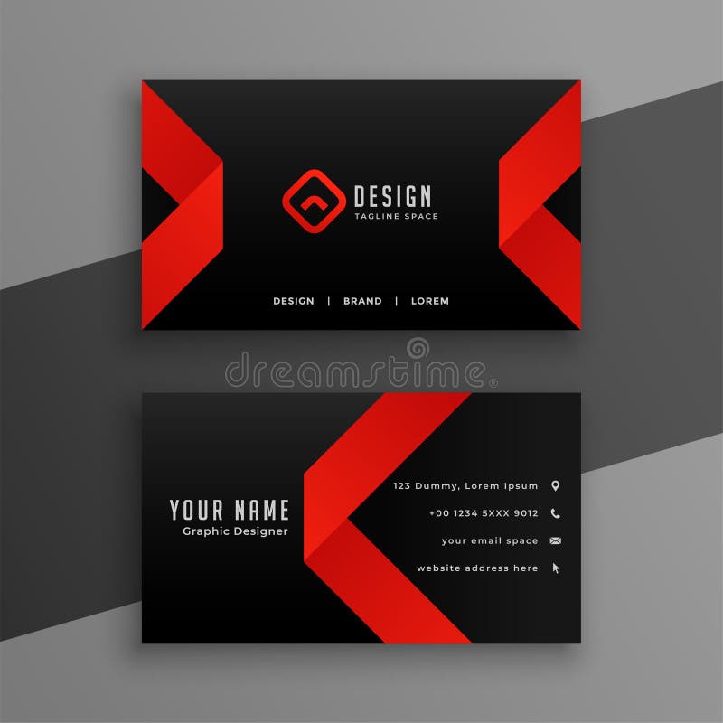 Elegant Black and Red Corporate Visiting Card Layout Design Stock ...