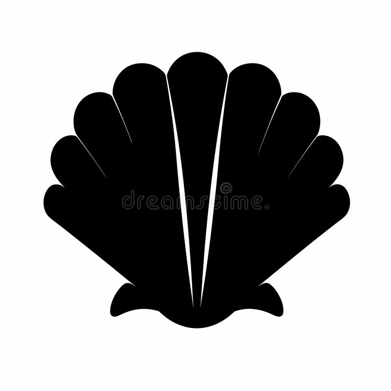 Elegant Black Shell Silhouette Design for Creative Projects and Art ...