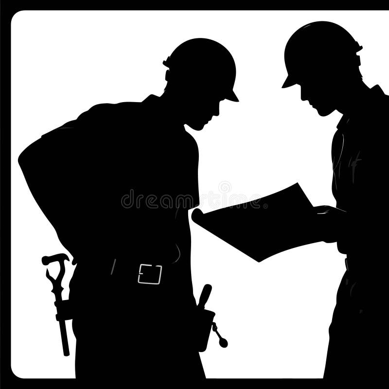 Black Silhouette Construction Workers Stock Illustrations – 850 Black ...