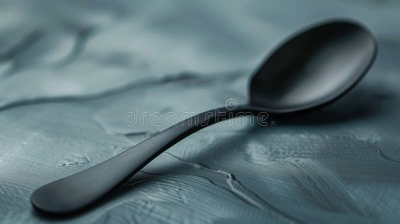 Elegant Black Spoon Textured Surface Minimalist Style Stock Photos ...