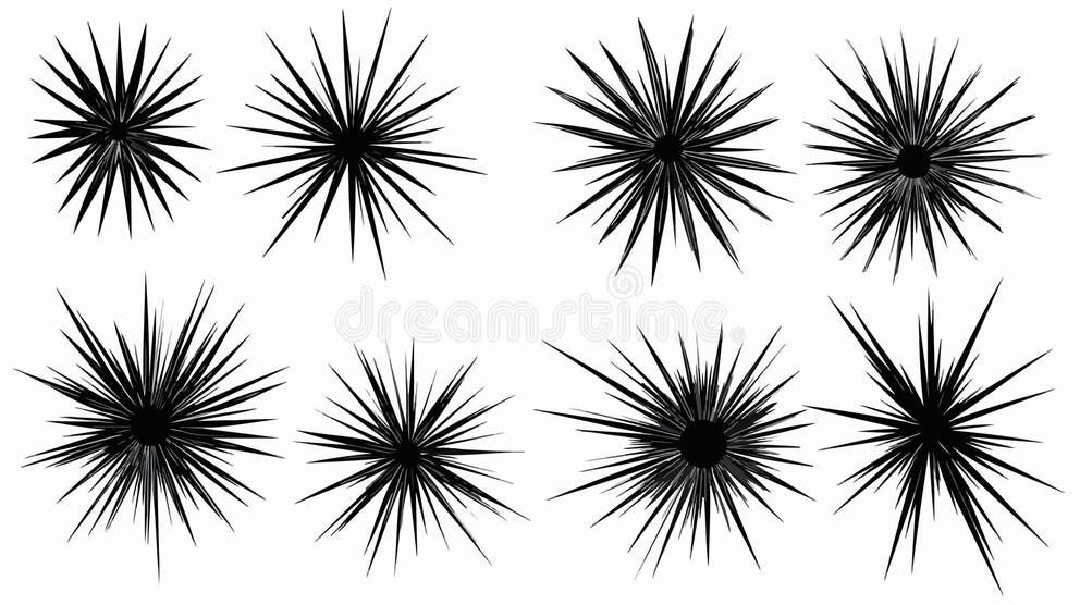 Elegant Black Starburst Shapes Pattern for Design Projects Stock Vector ...