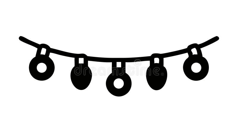 Elegant Black String Lights, Symbolizing Celebration, Decor, Party ...