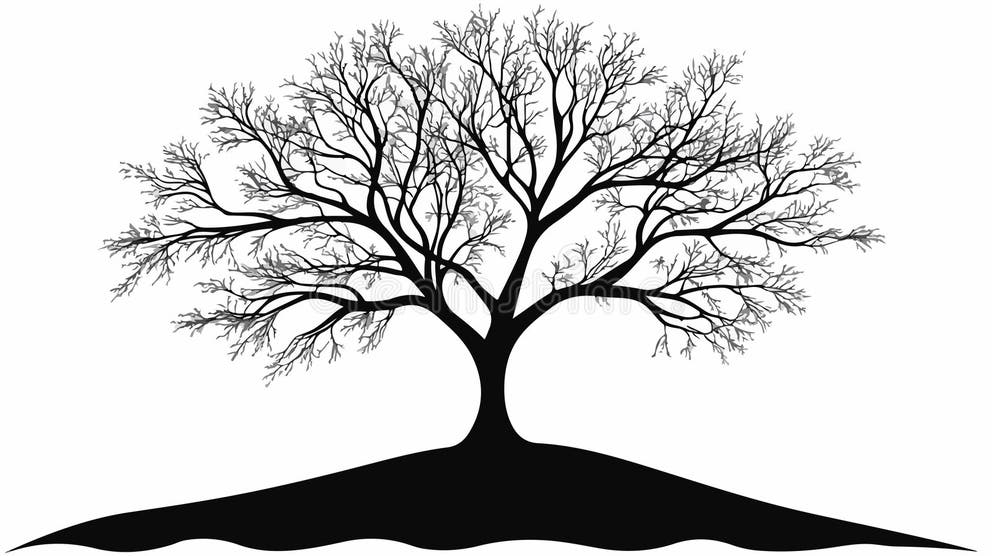 Elegant Black Striped Tree Design on White Background Stock Vector ...