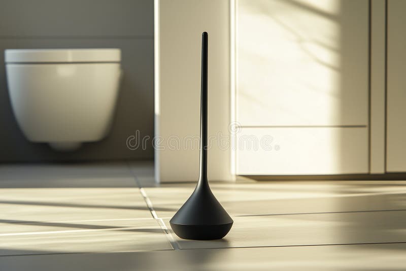 Elegant Black Toilet Plunger Design Stock Illustration - Illustration ...