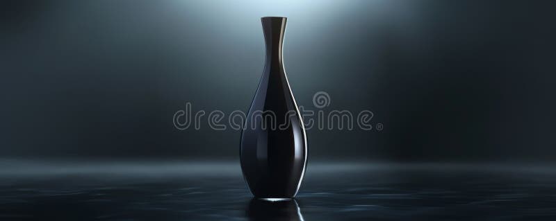 Elegant Black Vase on a Dark Background with Spotlight Stock Image ...