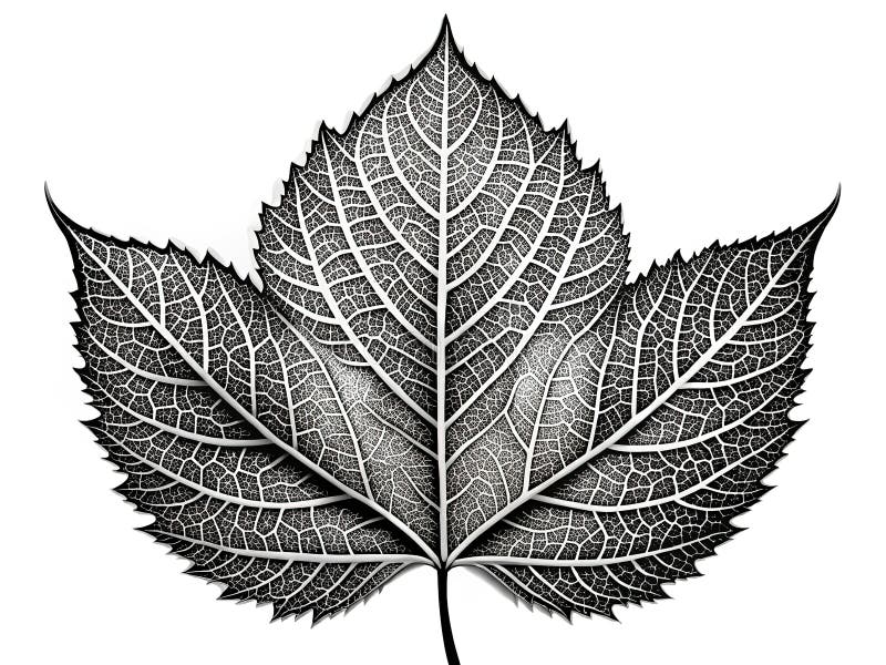 Elegant Black and White Botanical Leaf Illustration a Collection of ...