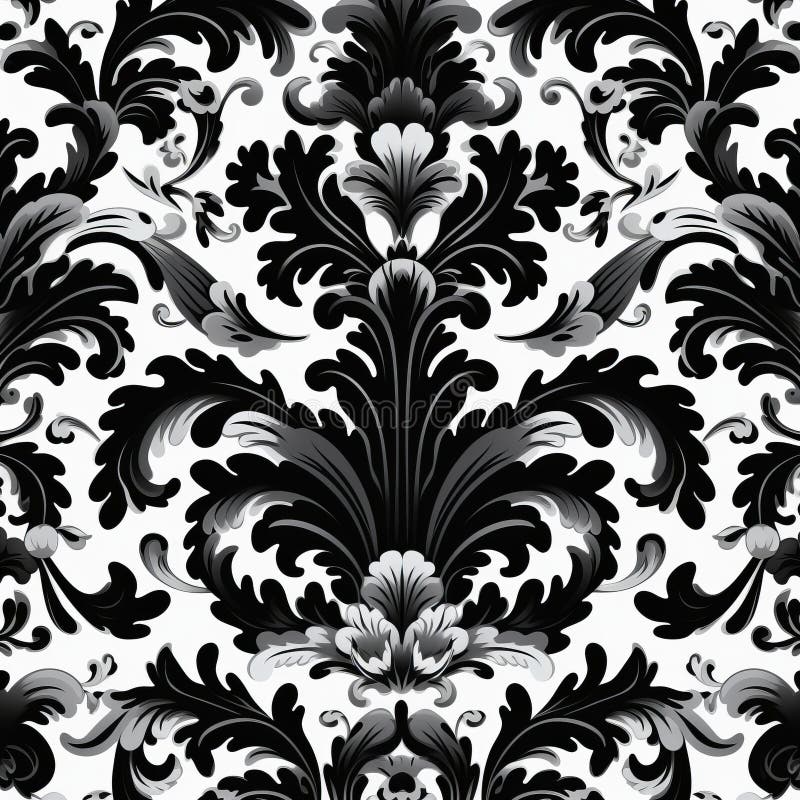 Elegant Black and White Damask Pattern for Vibrant Stage Backdrops ...