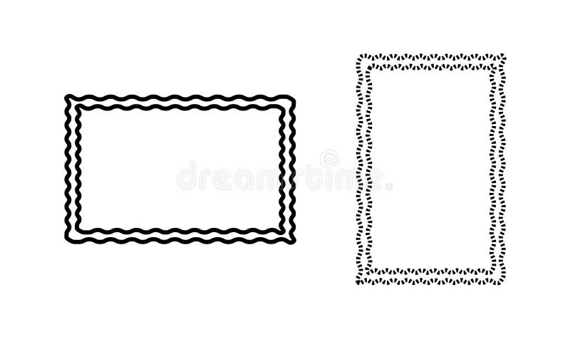 Elegant Black and White Double Framed Rectangle Design. Stock ...