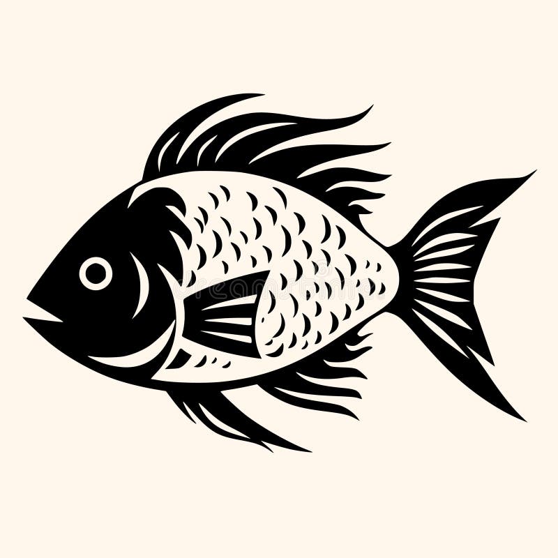 Fish Vector for Logo or Icon, Drawing Elegant Minimalist Style,abstract ...