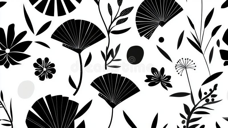 Elegant Black and White Floral Designs Come Together in a Seamless ...