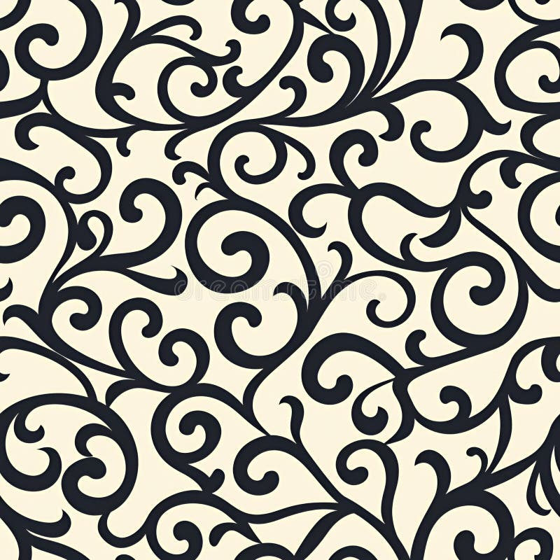 Elegant Black and White Floral Pattern Stock Illustration ...