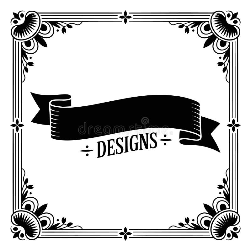 Elegant Black and White Frame Design with Decorative Floral Corner ...