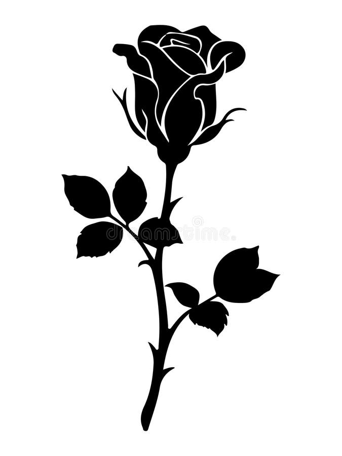 Elegant Black and White Rose Silhouettes for Design Vector Stock Vector ...