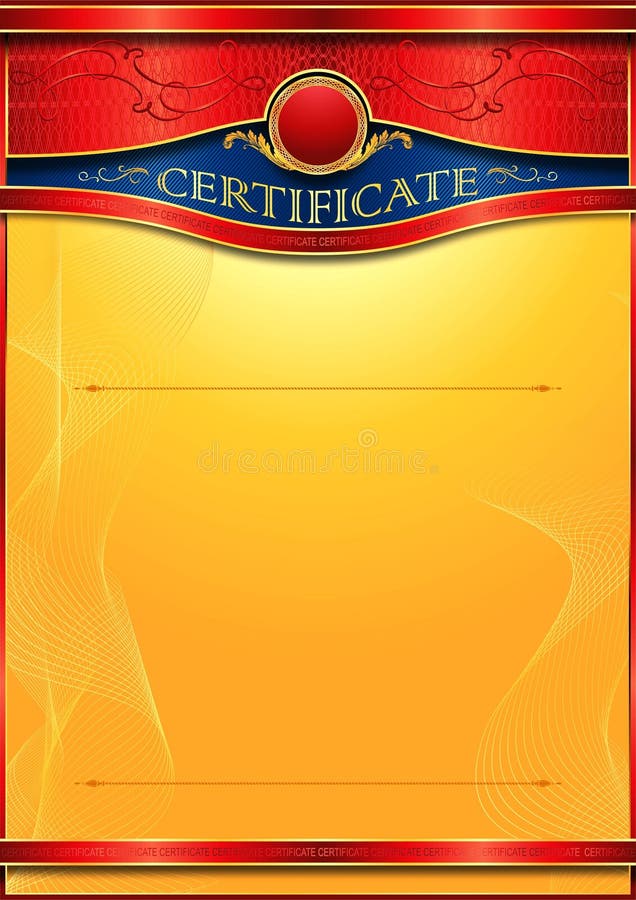 An Elegant Blank Form for Creating Certificates. with Red Accents on a ...