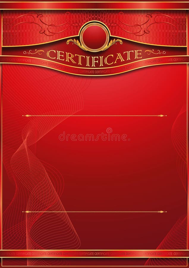 An Elegant Blank Form for Creating Certificates. in Red Colors Stock ...