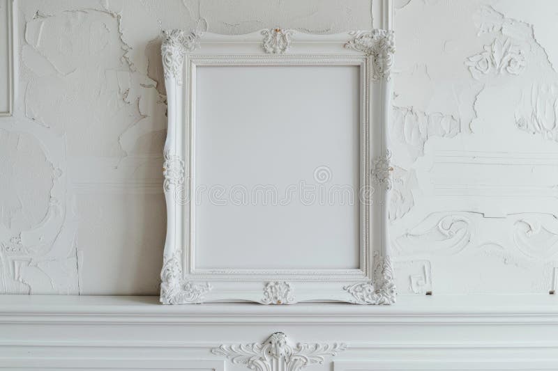 Elegant Blank Frame on Baroque Wall Stock Illustration - Illustration ...