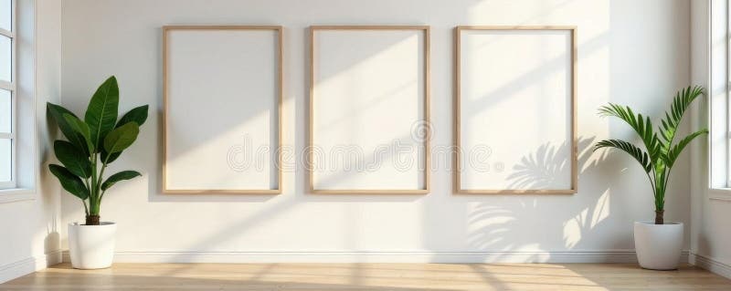 Elegant Blank Portrait Frames Gallery Wall Mockup, Design, Room ...