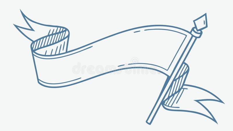 Elegant Blank Ribbon Banner, Decorative Scroll Element, Title Message ...