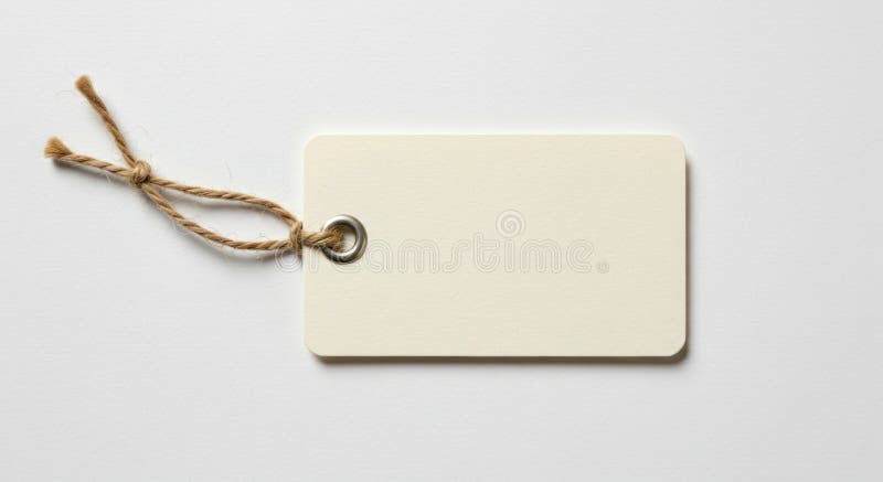 Elegant Blank Tag on a Clean White Surface, Ready for Your Personal ...