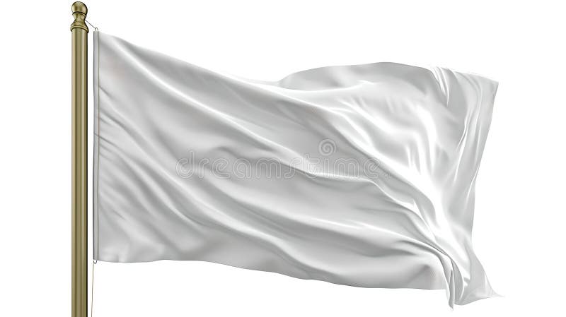 Elegant Blank White Flag Waving in the Breeze. Simple Design, Versatile ...