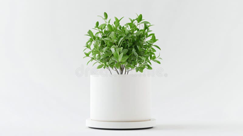 Elegant Blank White Frame with Plant Pot Isolated Mockup for Interior ...