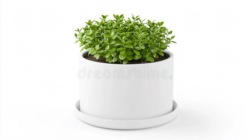 Elegant Blank White Frame with Plant Pot Isolated Mockup for Interior ...