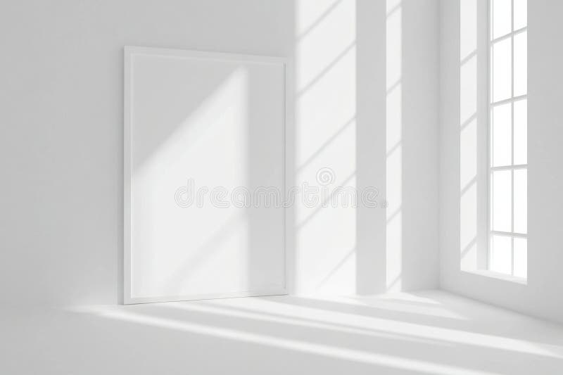 Elegant Blank White Poster Frame in Minimalistic Setting with Soft ...