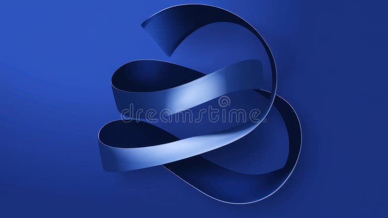 Elegant Blue Abstract Ribbon Shape on a Smooth Gradient Background ...