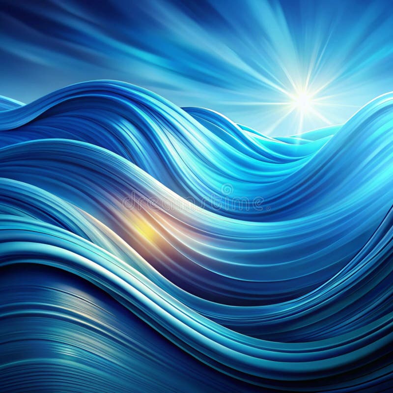 A Blue Abstract Wave Background Stock Illustration - Illustration of ...