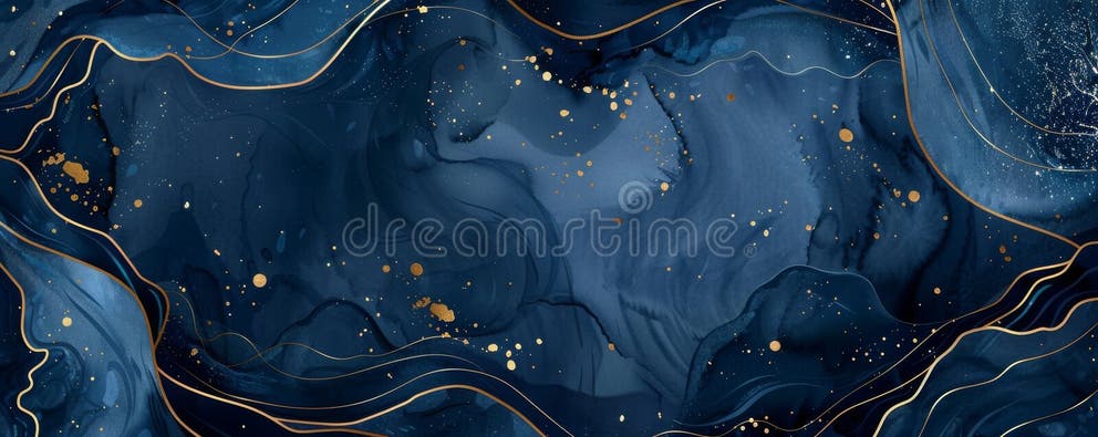Elegant Blue Background with Gold Abstract Circular Pattern Design ...