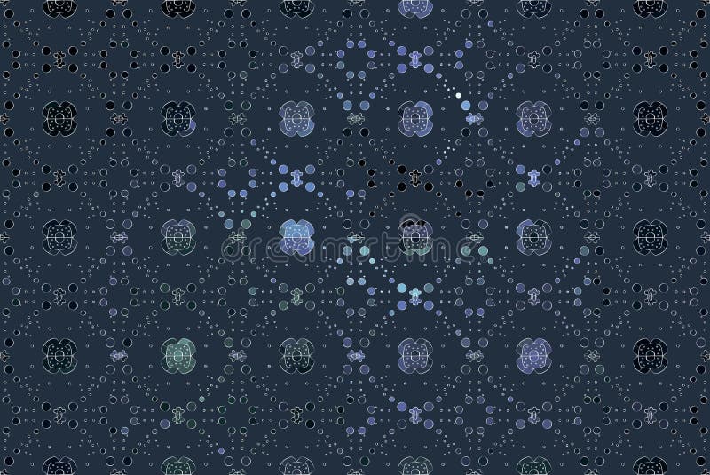 Blue Floral Gradient Vector Ornament on Blue Background Stock Vector ...