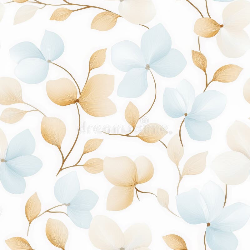 Elegant Blue and Beige Floral Pattern for Wallpaper Design Stock Photo ...