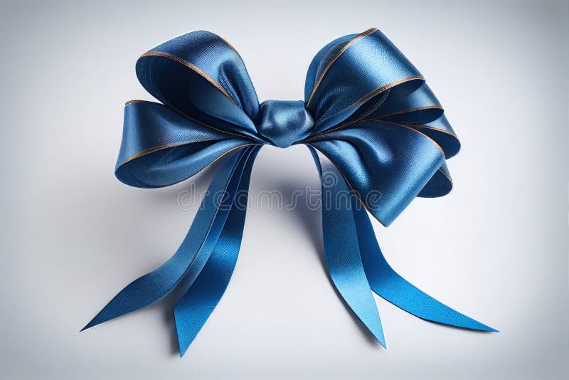 Elegant Blue Bow on a Pure White Background. Generative AI. Stock Image ...