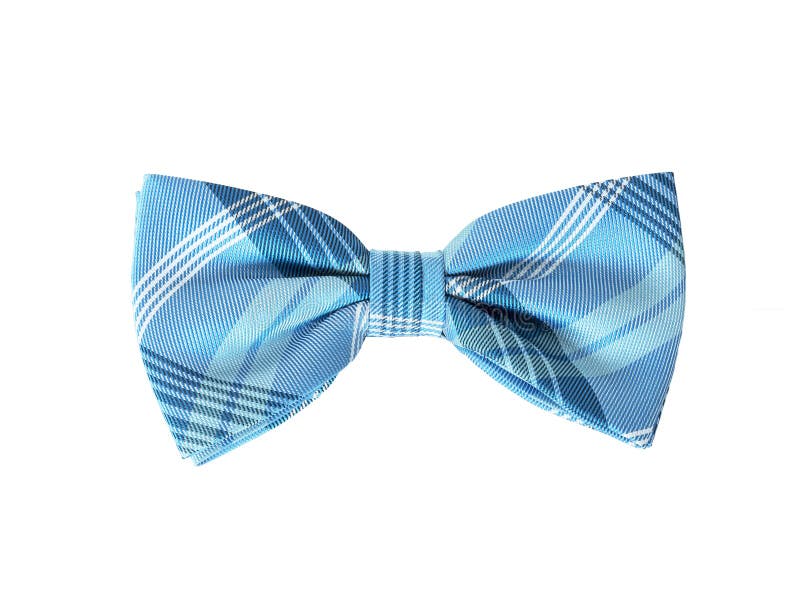 Elegant Blue Checkered Bow Tie Isolated on White Background. Stock ...